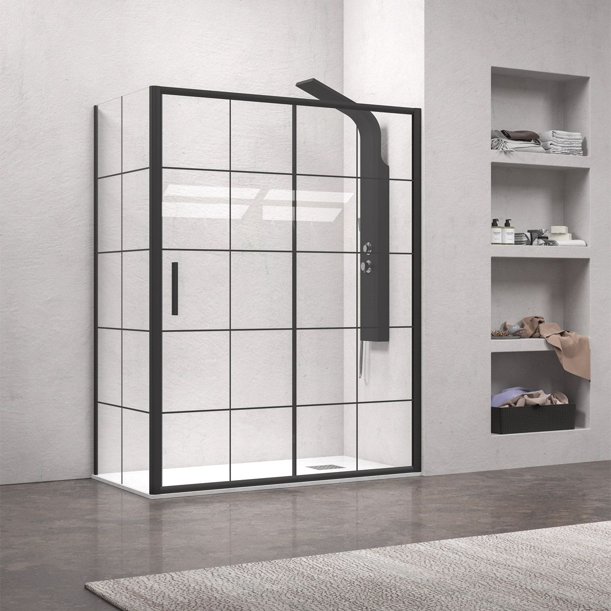 ΚΑΜΠΙΝΑ EFE 400 NERO MAT FRAME NANO 5mm - Ξενάριος Πλακάκια